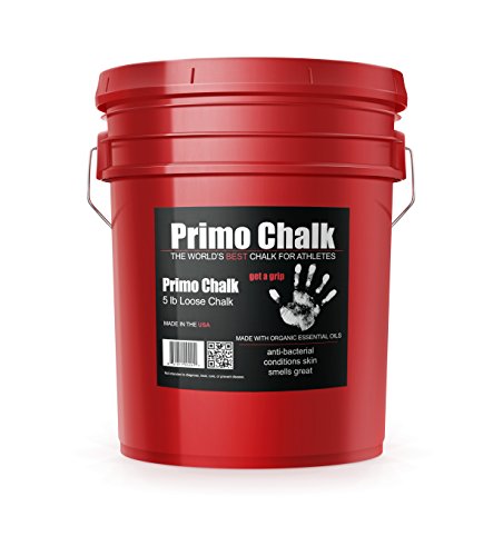 Primo Chalk - 5LBS Bucket - Fewer applications needed for improved focus on Weightlifting, Gymnastics, Rock Climbing, Gym