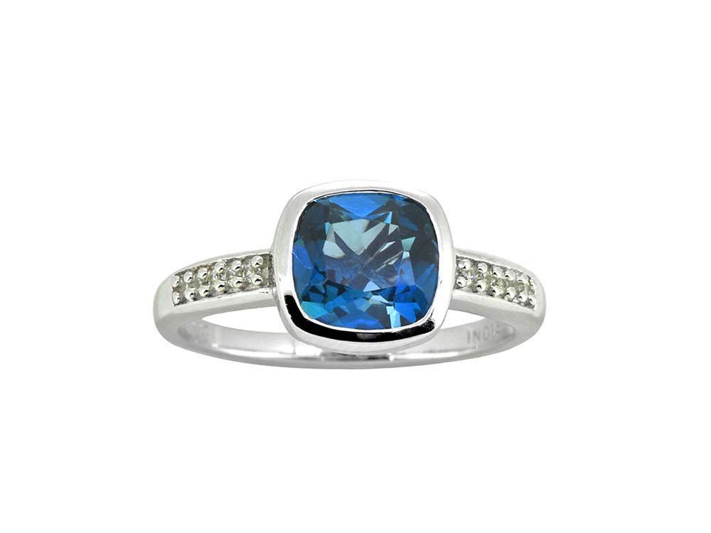 YoTreasure 2.90 ct. t.w. London Blue Topaz Solid 925 Sterling Silver Engagement Ring