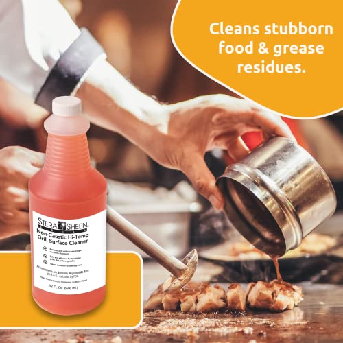 Stera Sheen - Grill Cleaner - Food Safe, Non-Caustic Formula - Restaurant & Cafe Quality Cleaner for Flat Top Grills and Griddles - Eliminate Tough Encrusted Grease - 32 fl oz Bottle (1 count)