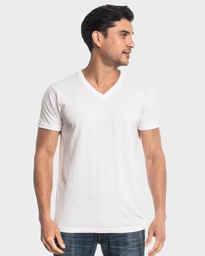 True Classic V Neck Mens T Shirt, Premium Fitted Soft Men's T-Shirts White