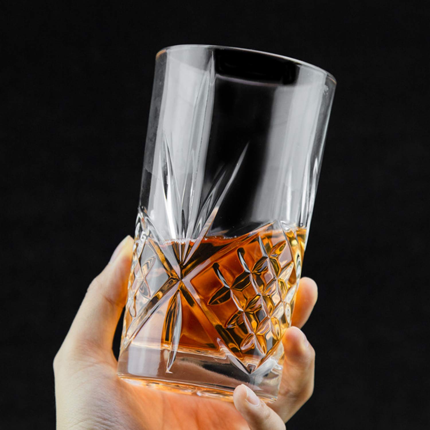 Whisky Glasses Set 12 oz,Liqueur Spirits Glasses Snifters Round Clear Drinking Glass,Rock Glasses,Old Fashioned Cocktails Glasses Bourbon Glasses for Restaurants,Bars,Water Cups Vodka Cups 8 Pack
