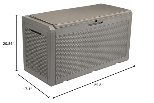 YITAHOME 100 Gallon Large Resin Deck Box Outdoor Storage with Cushion & EAST OAK Deck Box, 31 Gallon Indoor and Outdoor Storage Box with Padlock