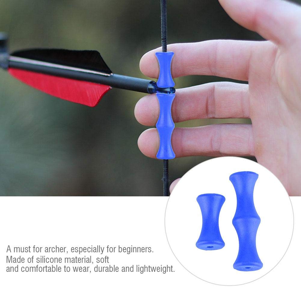Zer one Archery Bowstring Finger Saver Quick,Quickshot Guard Finger Saver,Silicone Finger Protector 1 Set - Multi Colors for Recurve & Compound Bow (Blue)