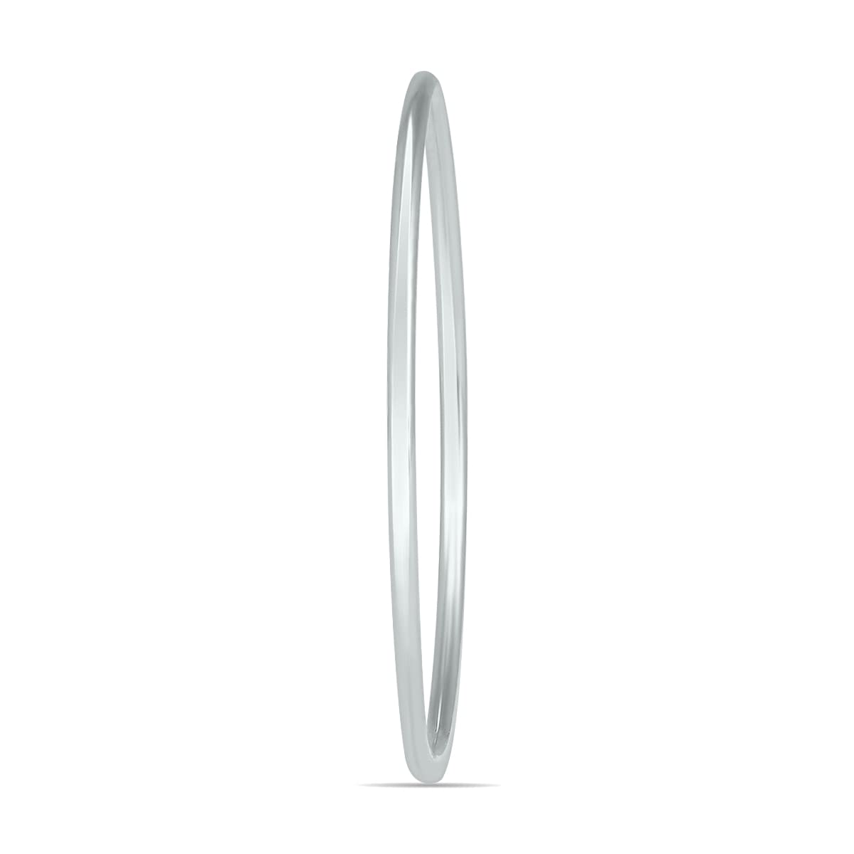 Skinny Thin Domed Stackable 14K White Gold Band (.75 mm)