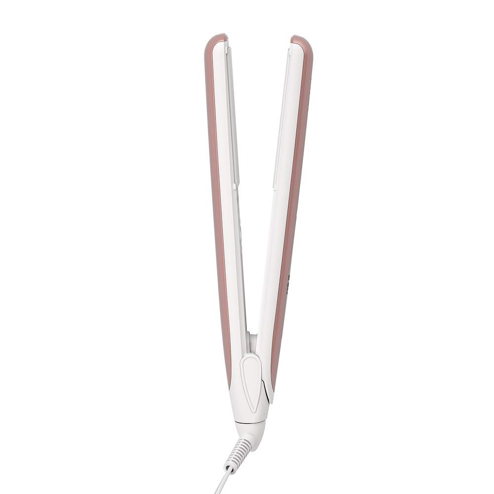 VAV Professional Hair Straightener Negative Ions Ceramic Flat Iron 1 Inch 2 in 1 Curling Iron and Straightener Constant Temperature 410°F for Girls