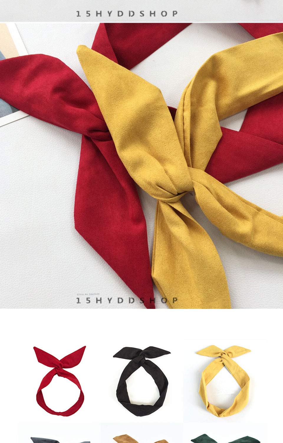 Yeshan Solid Color Wire headbands for Women with Rabbit ears Bow Headband, Twist Wired Headbands,Yoga Sports Head Wraps Hair Accessory,Pack of 9