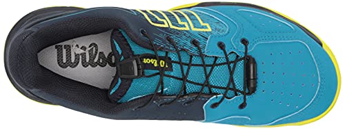 Wilson KAOS Junior QL Tennis Shoe, Barrier Reef/Navy Blazer/Lime Popsicle, 4.5 US Unisex Big Kid