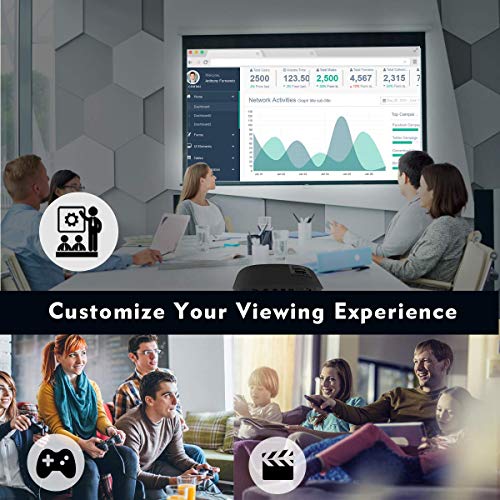 Video Projector, Outdoor Movie Projector with 200" Projection Size, vamvo Home Theater Projector with Platform Pallet, Support 1080P, Compatible with Fire TV Stick, PS4, HDMI, VGA, AV and USB (2pcs)