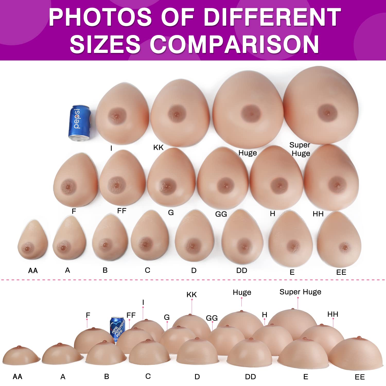 Vollence One Pair C Cup Silicone Breast Forms Fake Boobs Bra Pad Enhancers Crossdresser Prosthesis Mastectomy Transgender Cosplay
