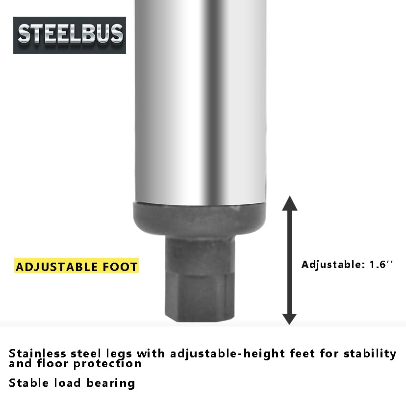 STEELBUS 33''x20'' Movable Dinning Cart table,Metal kitchen food prep work table with 2 big caster,pizza oven table,grill table indoor & outdoor