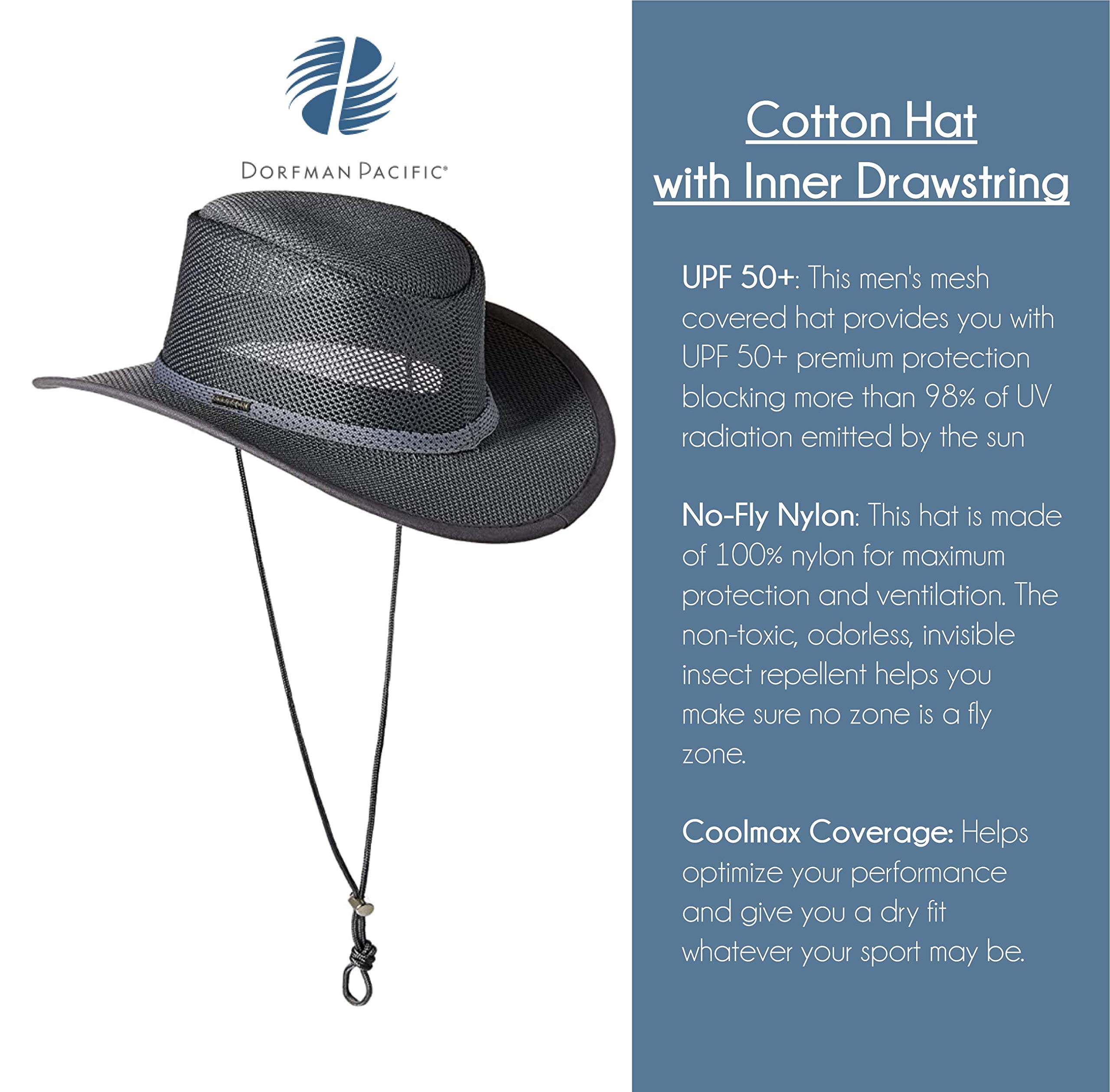Stetson Men's Mesh Covered Hat, Black, Large