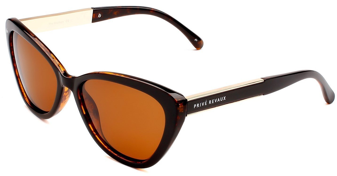 PRIVÉ REVAUX ICON Collection “The Hepburn” Designer Polarized Retro Cat-Eye Sunglasses
