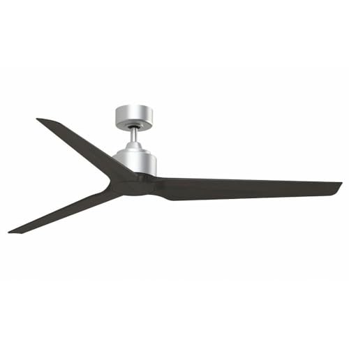 TriAire Custom - 3 Blade Ceiling Fan-15.92 Inches Tall and 64 Inches Wide-Silver Finish-Dark Walnut Blade Color