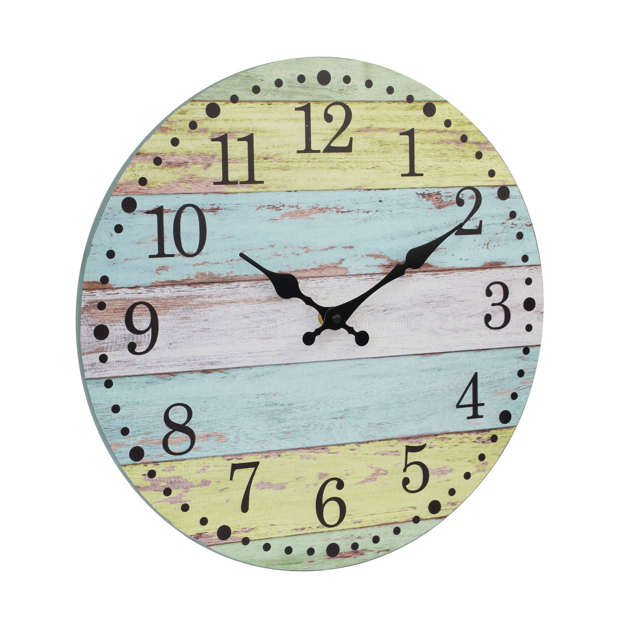 Stonebriar Vintage Farmhouse 14 Inch Round Battery Operated Hanging Wall Clock