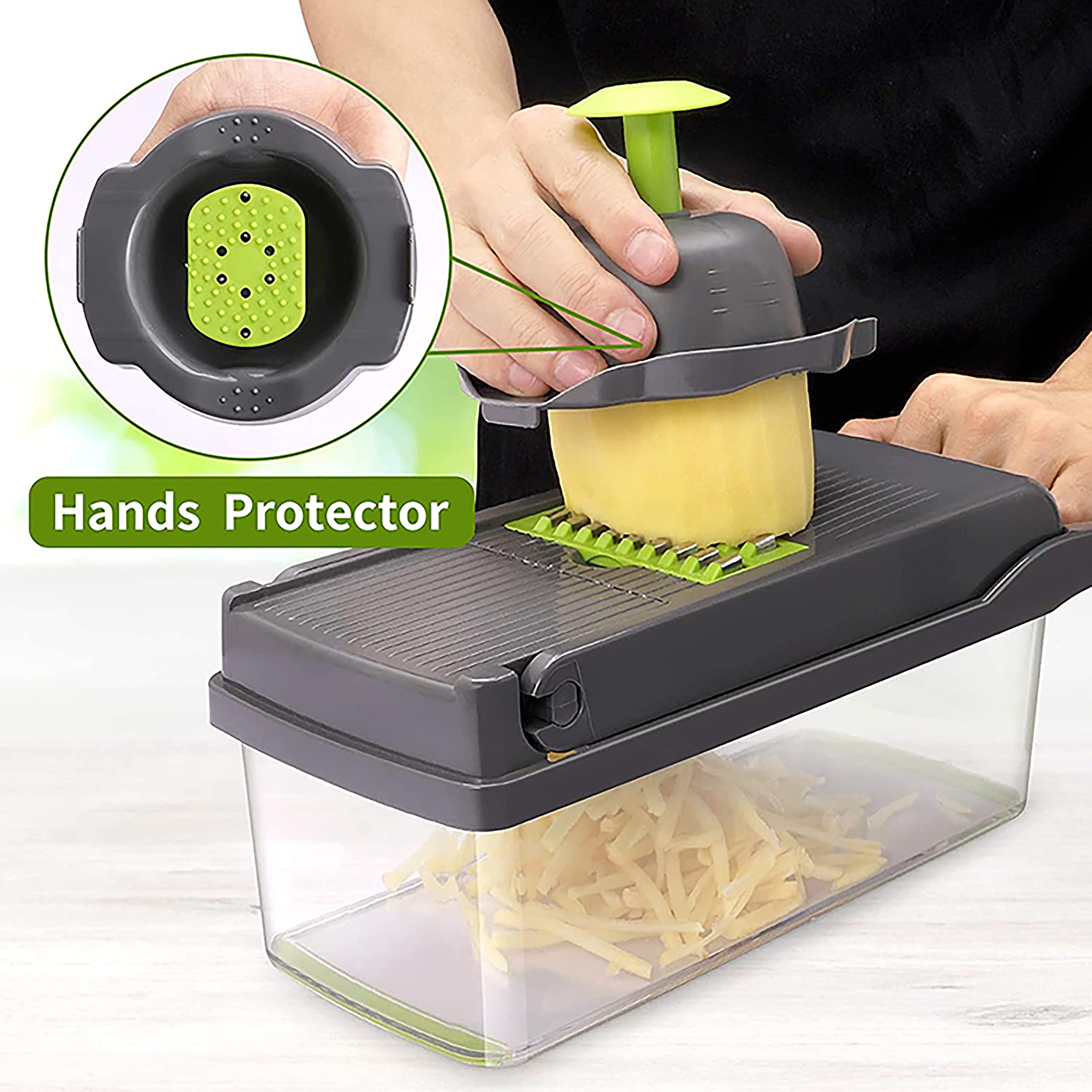 Vegetable Chopper, ideal for cutting and dicing fruits and vegetables slicer dicer cutter versatile veggie chopper with 8 blades and attachments onion cutter
