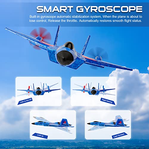 RC Plane, F22 RC Airplane Fighter Ready to Fly, 2.4Ghz 2 Channel Remote Control Plane, RC Airplanes Toy for Boys Girls Kids Beginners