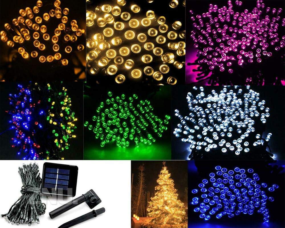 Solar String Lights 105ft 300 LED 8 Modes Solar Powered Led String Lights Waterproof Decorative String Lights for Patio, Garden, Home, St. Patrick’s Day,Wedding, Party, Valentine's Day(Green))
