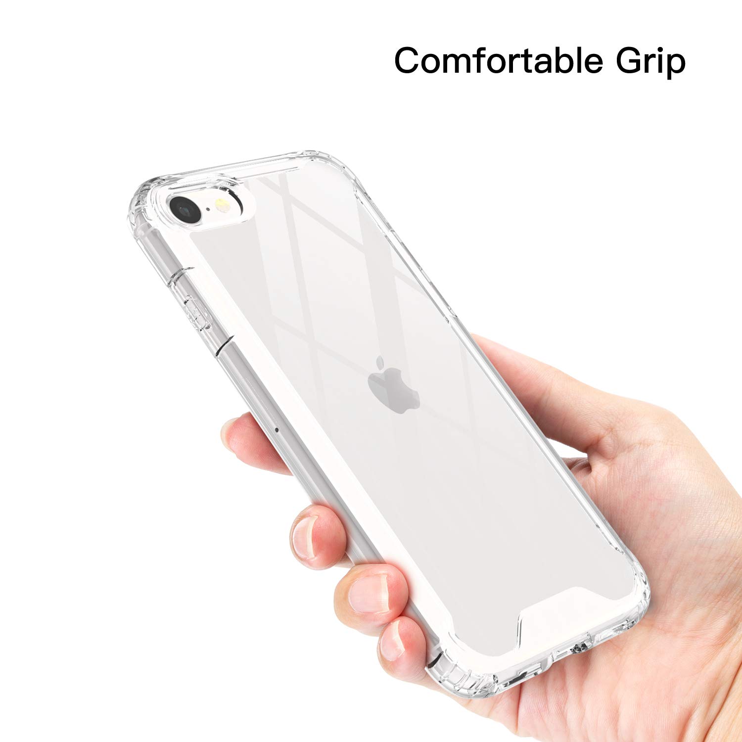 Singdo iPhone SE 2020 Case,iPhone 7/8 Case,with [2 xTempered Glass Screen Protector] Premium Clear Soft TPU + Hard PC Ultra-Clear Anti-Scratch Anti-Yellow Case for iPhone SE 2020/7/8 4.7 inch Clear