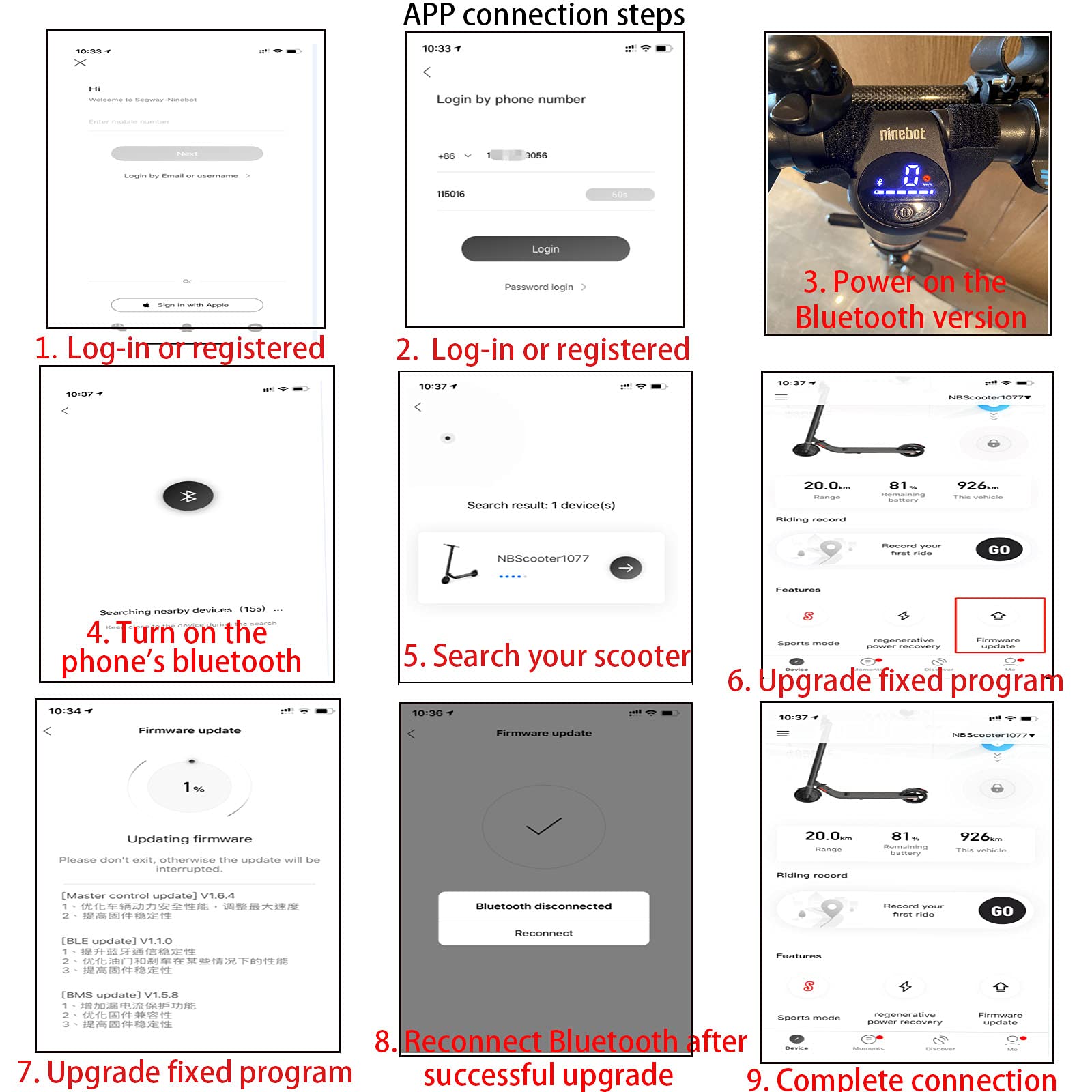 Stormytime Original Dashboard Replacement for Seway Ninebot ES1 ES2 ES4 Electric Scooter Circuit Board Contain Screen Cover