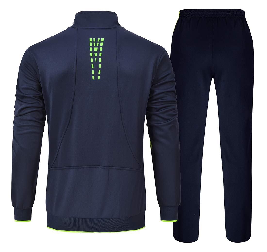YSENTO Men's Tracksuits Set Outfits 2 Piece Jogging Suits Warm Up Running Track Sets Sweatsuits Green L
