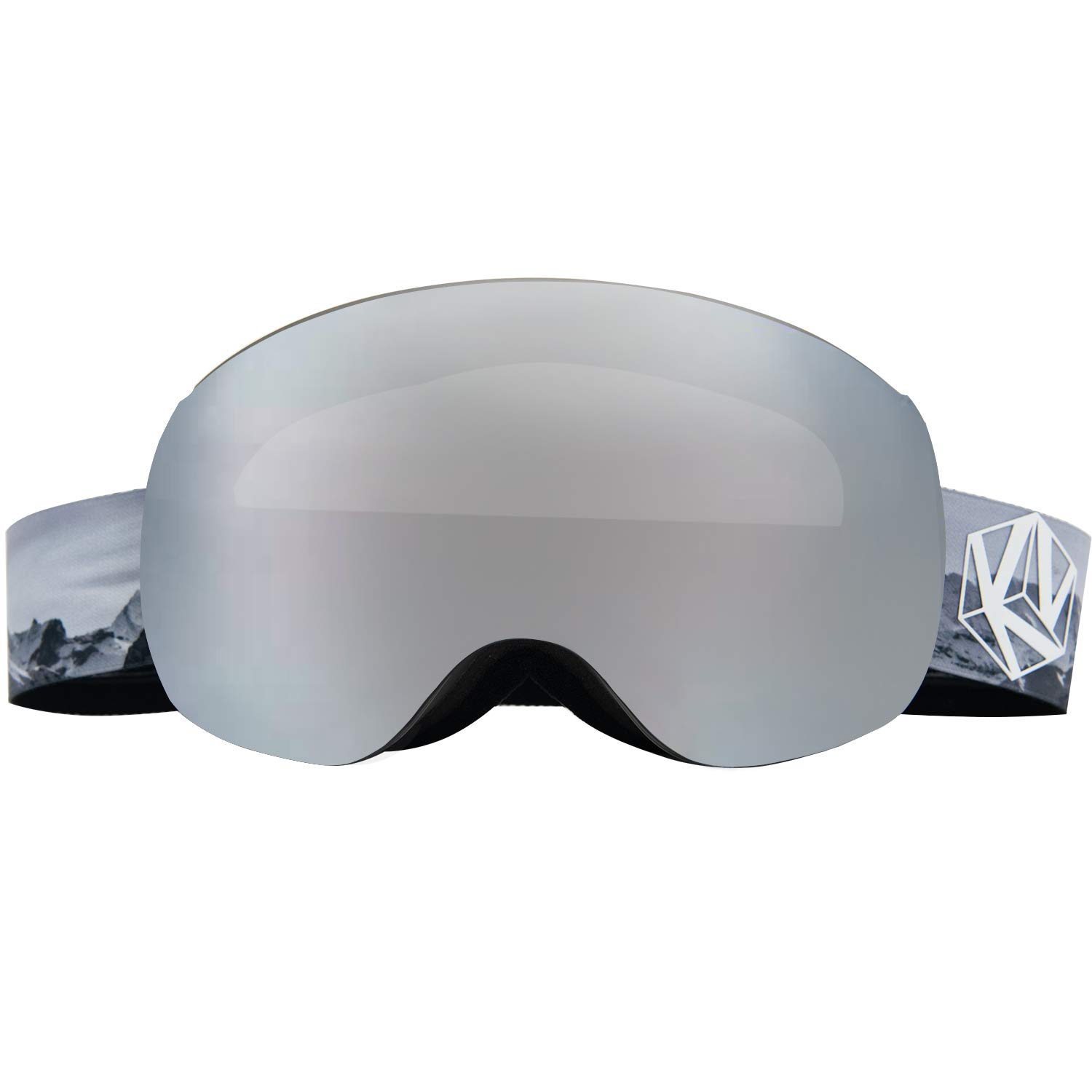 YLXS Ski Goggles Snowboard Frameless OTG Snow Goggles Spherical Interchangeable Magnetic Lenses Anti-Fog UV400 Men Women