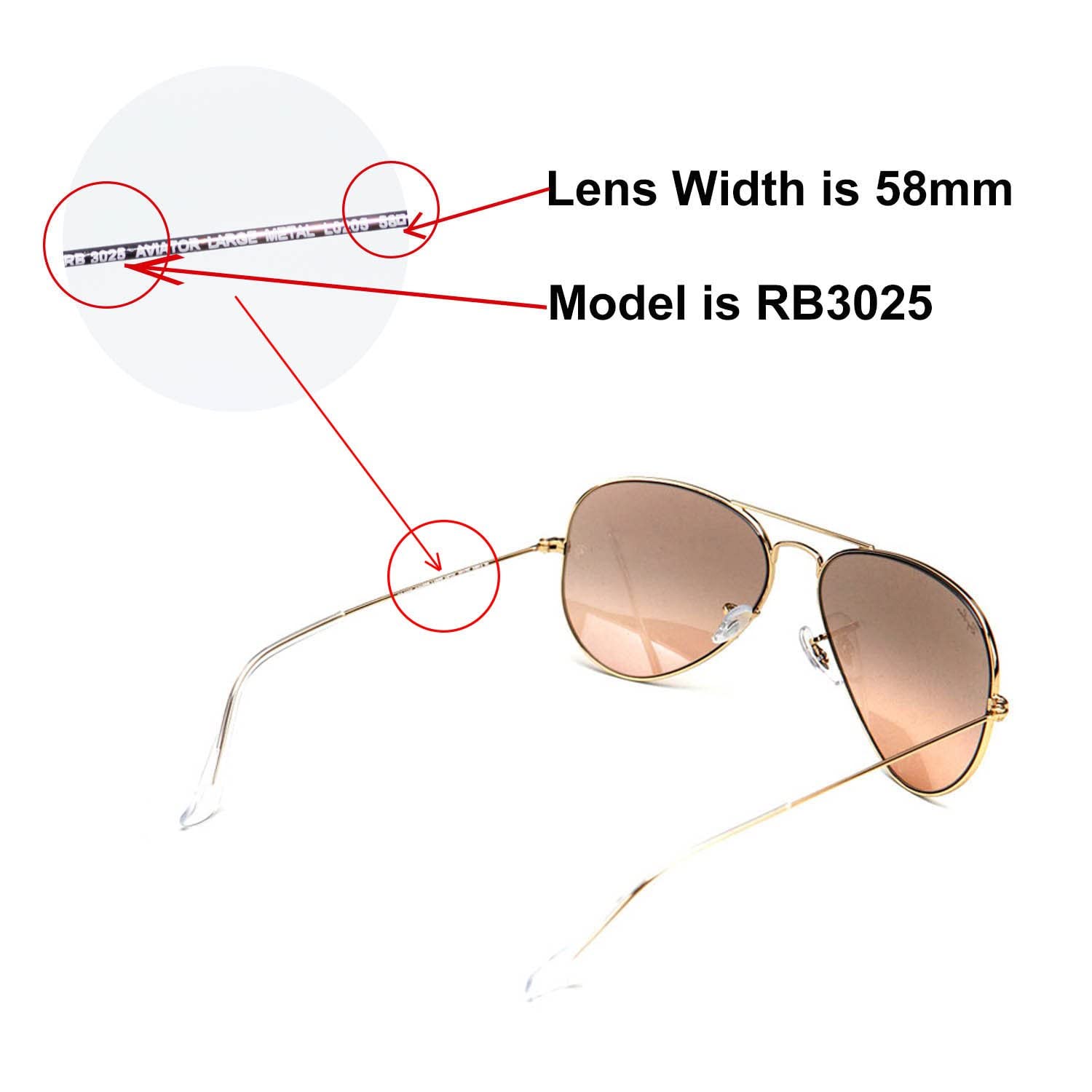 Walleva Ice Blue Coated Polarized Replacement Lenses For Ray-Ban Aviator Large Metal RB3025 58mm Sunglasses