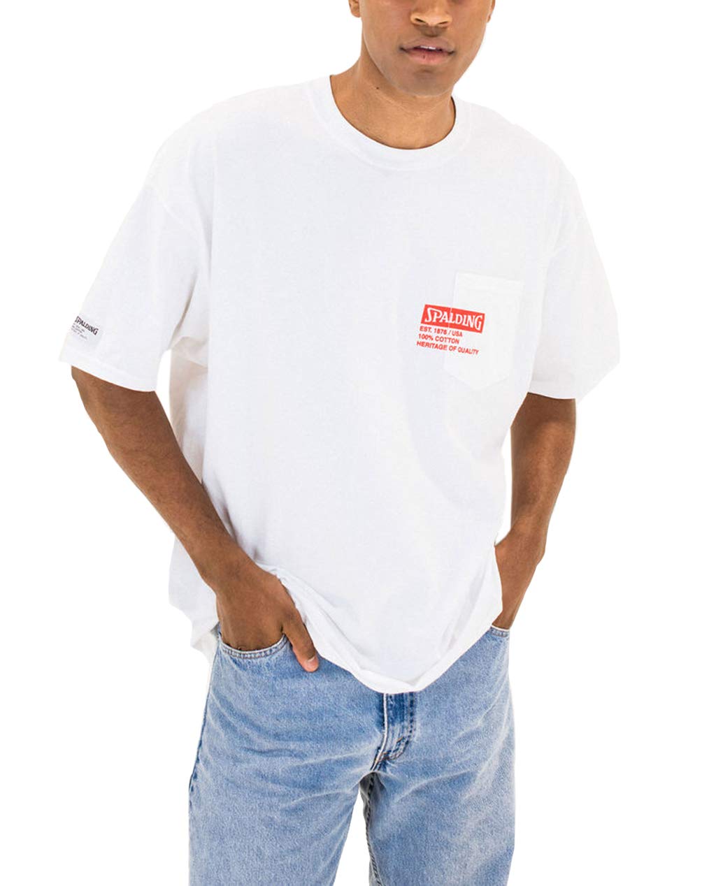 Spalding Men's Varsity Crew Neck T-Shirt White