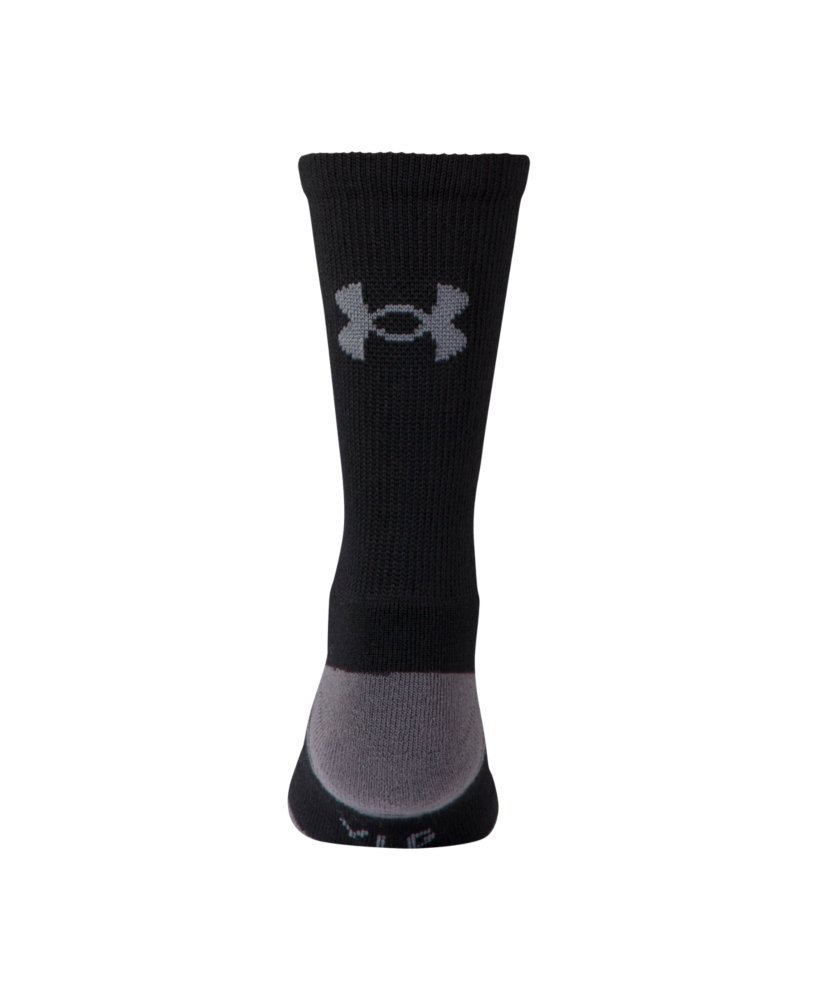 Under Armour Youth Resistor 3.0 Crew Socks, Multipairs, Black/Graphite (6-Pairs), Small
