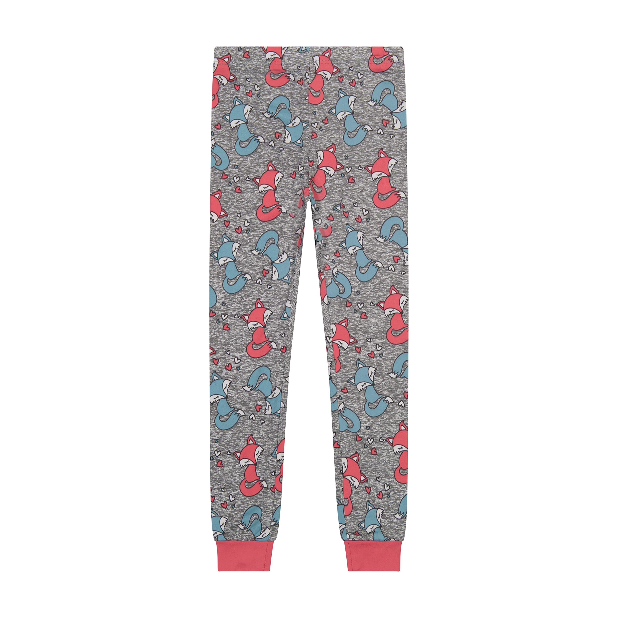 US Angels Dreamlife Girls 3 Piece Long Sleeve Snug-fit Pajama Set with Matching Eye Mask, Size 4, Pink Fox