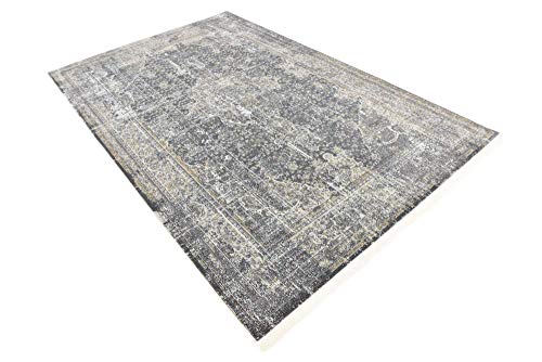 Unique Loom Baracoa Collection Area Rug - La Cabana (5' 5" x 8' Rectangle, Fume Gray/ Brown)