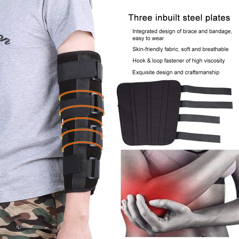 Ymiko Elbow Support Brace for Right and Left, Arm Joint Support for Men and Women, Adjustable Elbow Splint for Pain Relief, Elbow Injury Recovery Protector (M)