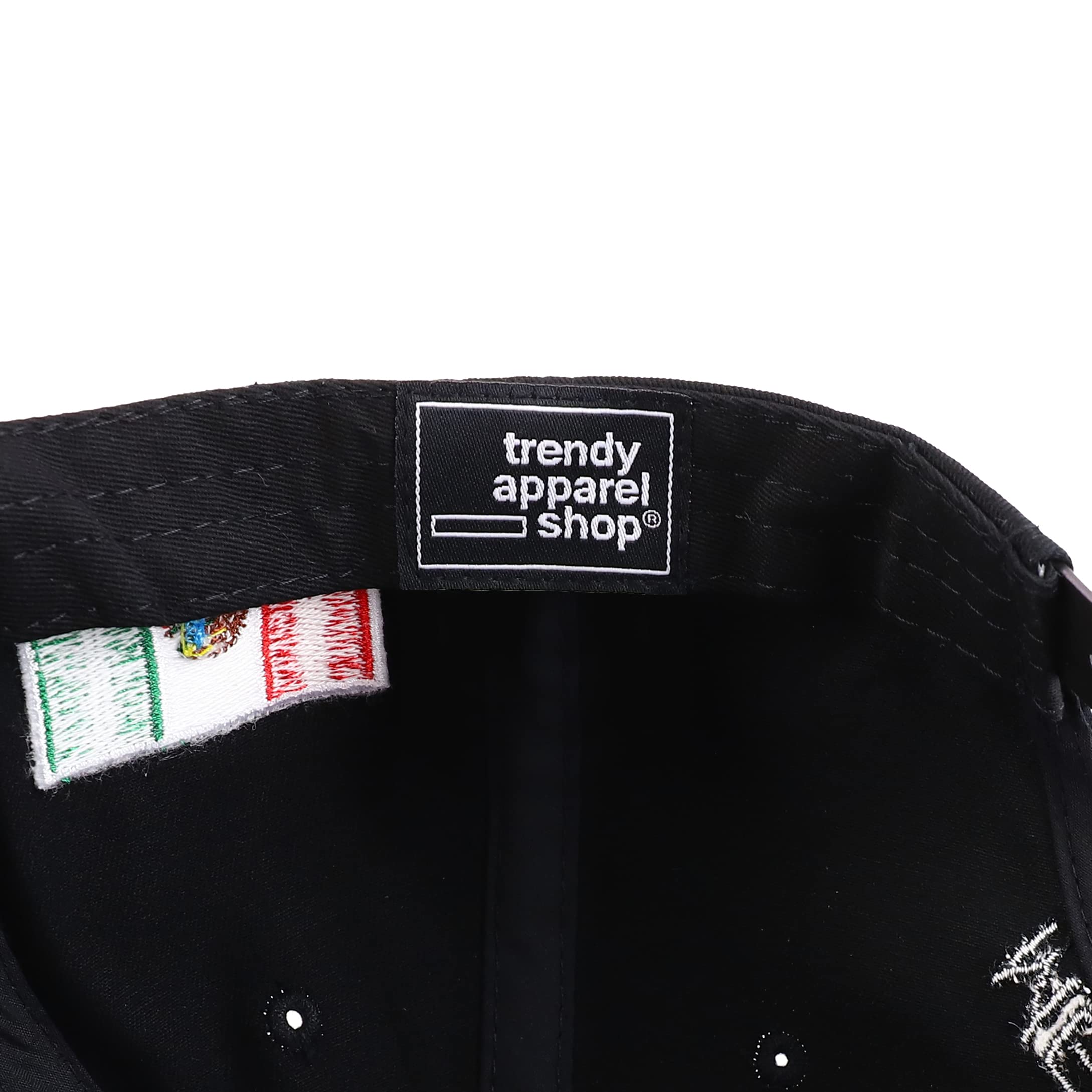 Trendy Apparel Shop Hecho En Mexico Eagle 3D Embroidered Flat Bill Snapback Cap - Black Black