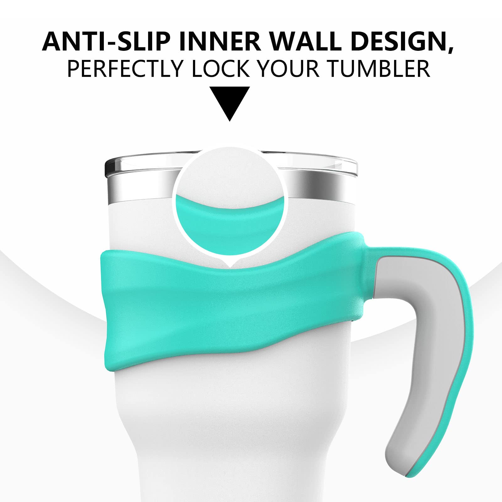 Tumbler Handle Fits for 30 OZ YETI Rambler,Rtic Mug-Previously Design,Sic,OZARK TRAIL & More Tumbler Travel Mug | BPA FREE(Handle Only) (Green)