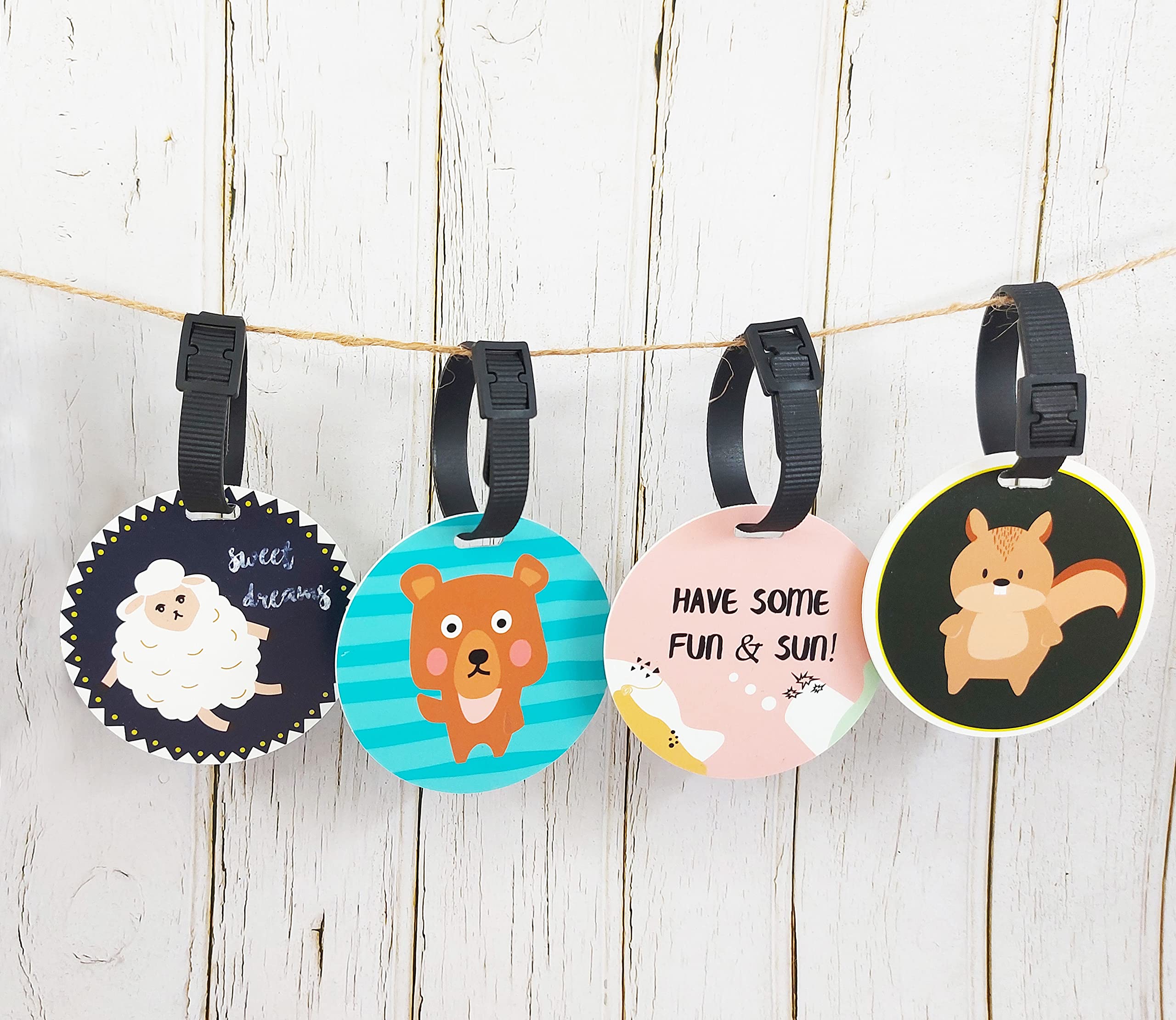 SetGo Cute Animal Name Tag for Kids, Plastic Backpack Tag, Set of 2, Customized Tag – Great for Boys and Girls at School Daycare Kindergarten (Squirrel)