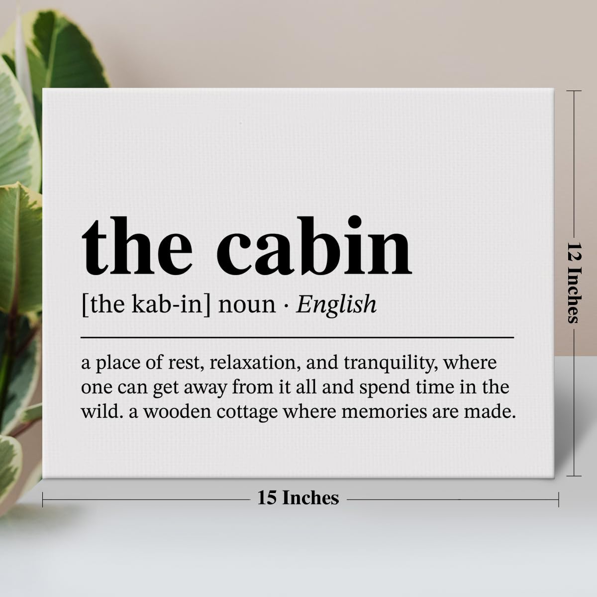the Cabin Definition Canvas Poster Minimalist Print Painting for Home Cabin Wall Art Decoration 11.5 x 15 Inch (Framed)