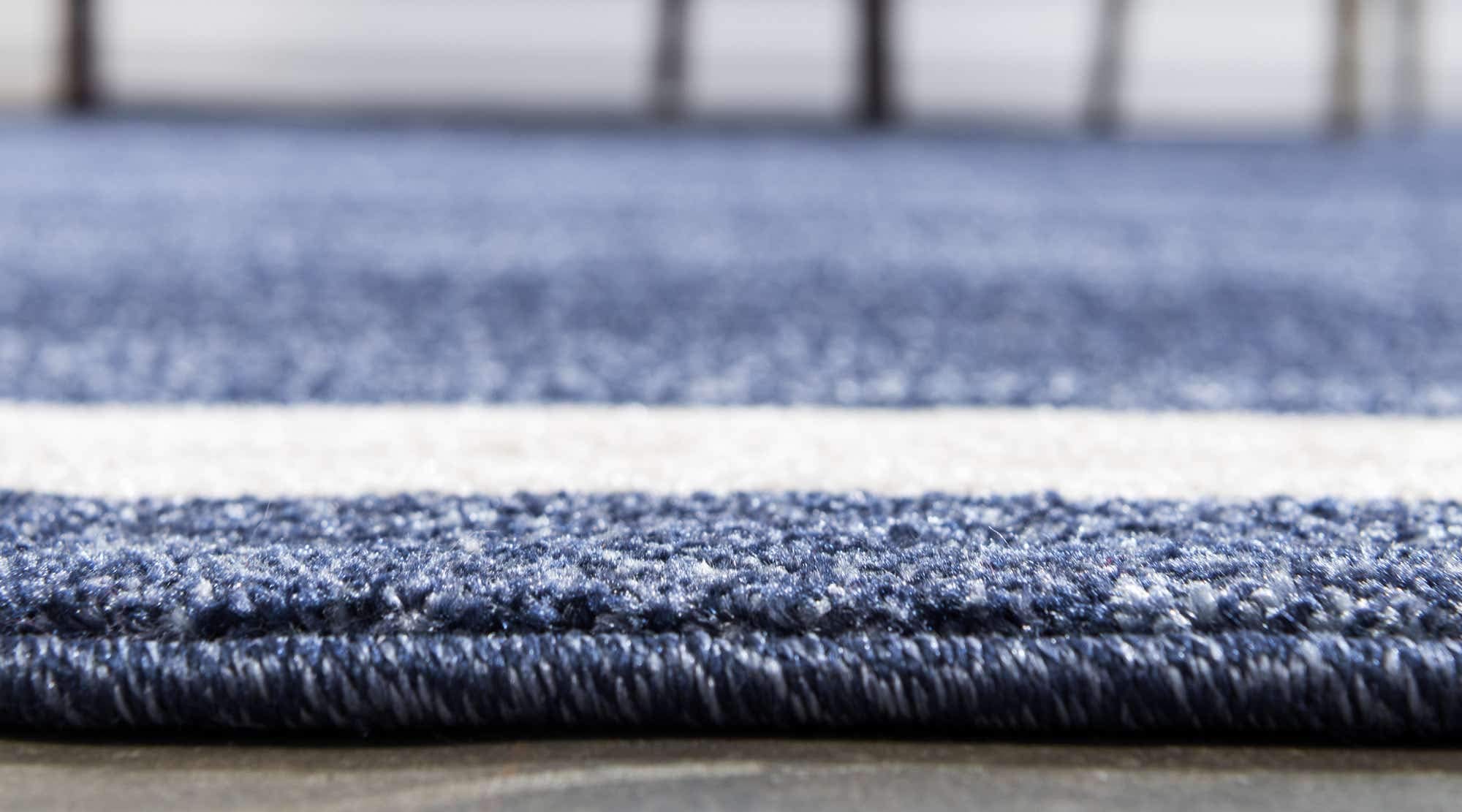 Unique Loom Del Mar Collection Area Rug - Maria (2' 7" x 10' Runner, Navy Blue/ Ivory)