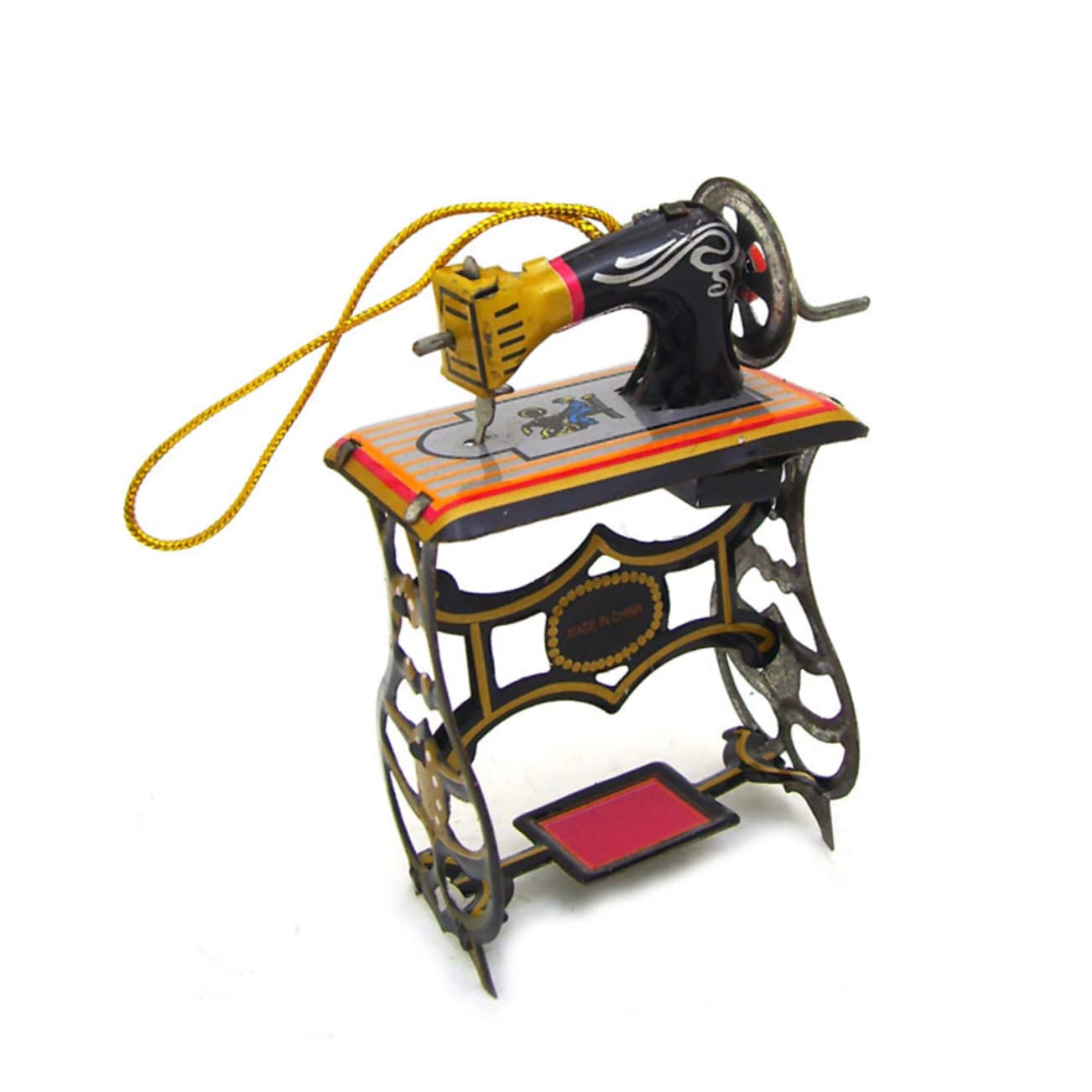 SAFIGLE 1pc Mini Sewing Machine Miniatures Water Table Xmas Hanging Decoration Sewing Machine Charm Tin Christmas Ornament Sewing Machine Hanging Pendant Hanging Ornament Model
