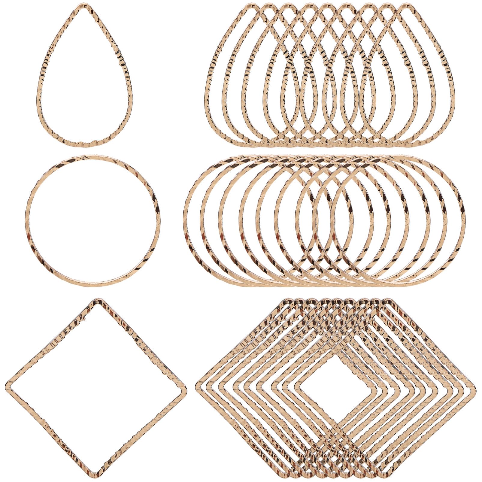 VILLCASE 30pcs Geometric Figure Earring Hoops Earrings Findings Craft Earring Making Accessories
