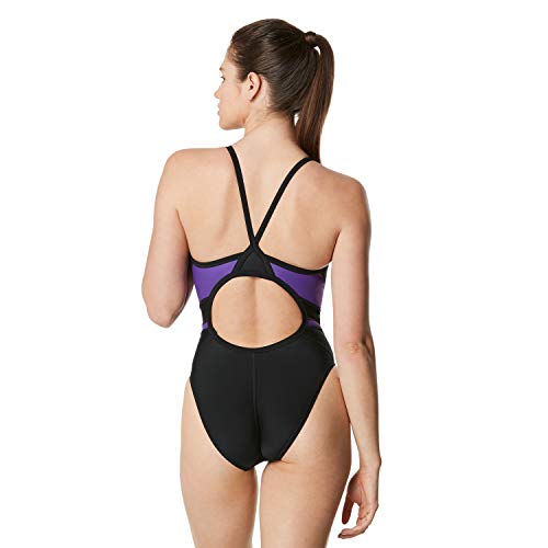 Speedo Women's Swimsuit One Piece PowerFlex Flyback Solid Adult Team Colors