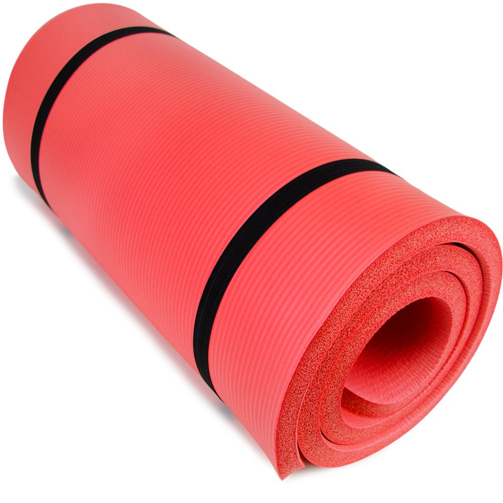 Yoga Cloud 4-pack - 1" Extra Thick Fitness Mats with Shoulder Strap - Soft Non Slip Exercise Pad for Pilates, Stretching, Gym Classes, Home Workout, Camping, Physical Therapy & Joint Relief (Mixed)