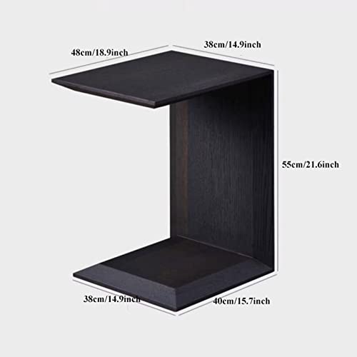 Sofa Side Table Couch Table C Shaped Solid Wood End Table, Small Side Tables for Living Room, Bedroom, Sofa Table for Small Spaces, Couch Table Rustic Snack Table Bed Side Table End Table Coffee Tabl