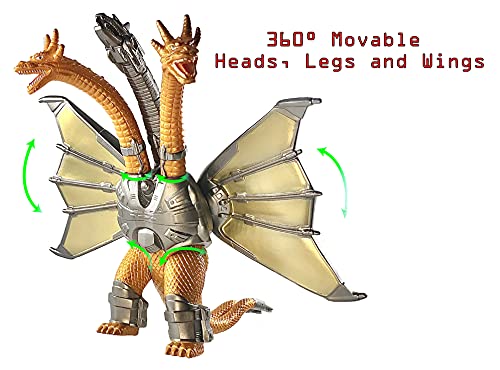 TwCare Godzilla vs. Mecha King Ghidorah, 2021 Movie Series Movable Joints King of The Monsters Action Figures Birthday Kid Gift, Carry Bag