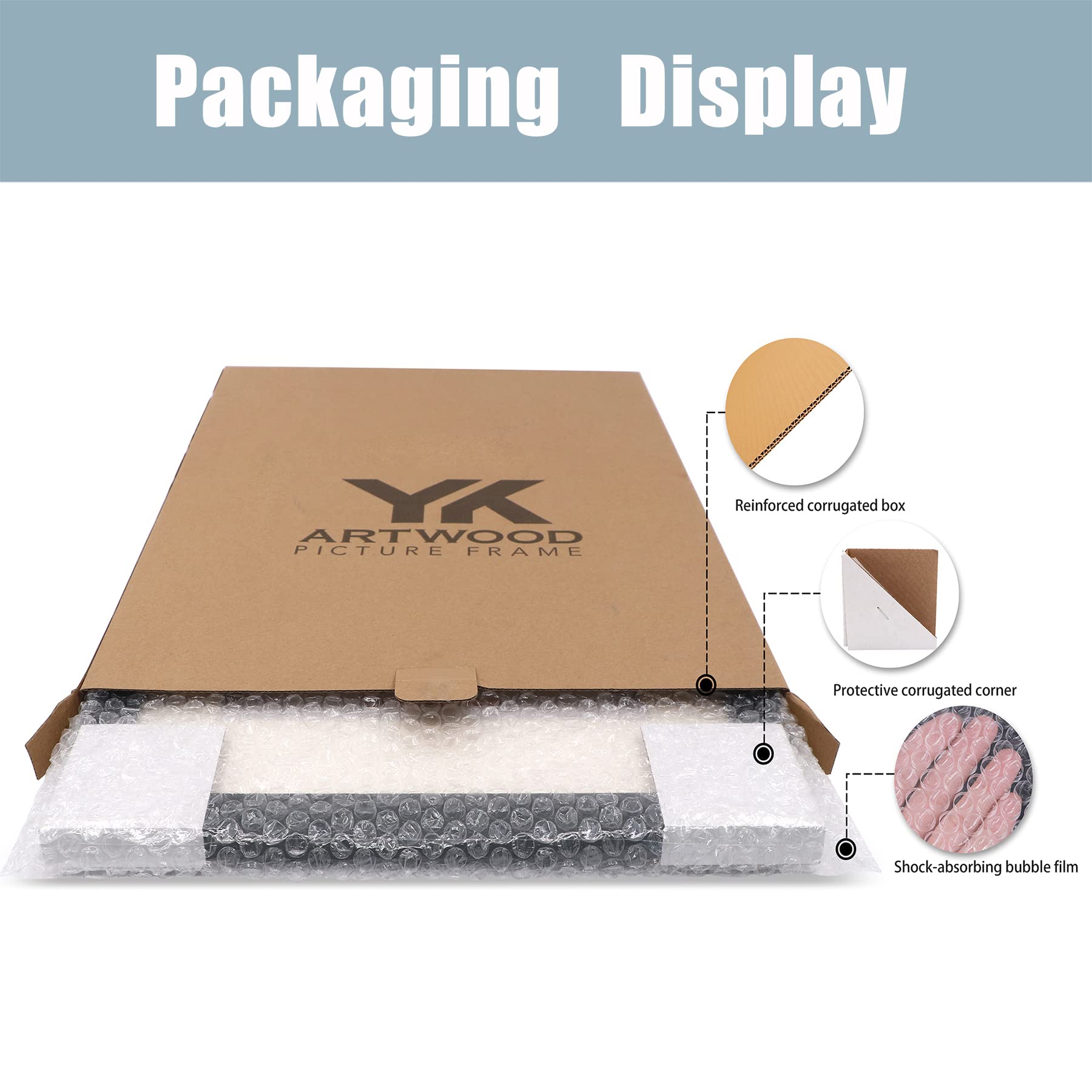 YK artwood 11x14 Picture Frame Set of 3 Gray, Made of Solid Wood 8x10 with Mat or 11x14 Without Mat, Wall Mounting Photo Frames With Plexiglass for Wall or Tabletop Display