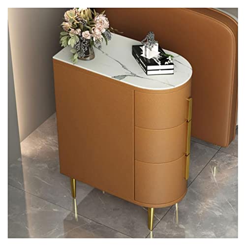 Sofa Side Table Couch Table Narrow End Table with Drawer, Solid Wood Side Table 3-Tier Table Slim Nightstand Small Sofa End Table for Small Space, for Living Room Bedroom End Table Coffee Table ( Col