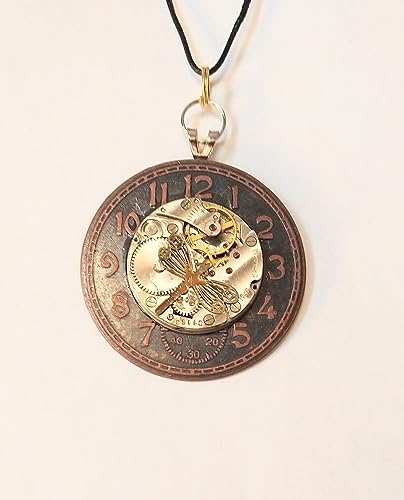Rounded Timepiece gears Steampunk necklace jewelry
