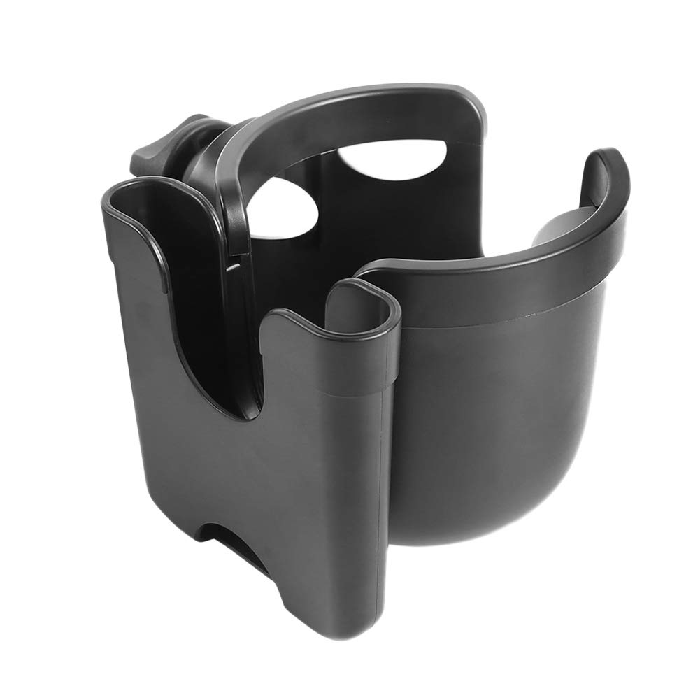 Stroller Cup Holder, Universal Cup Holder Rack, 2 in 1 Bottle Holder for Buggy Pushchair Wheelchair Bike and More