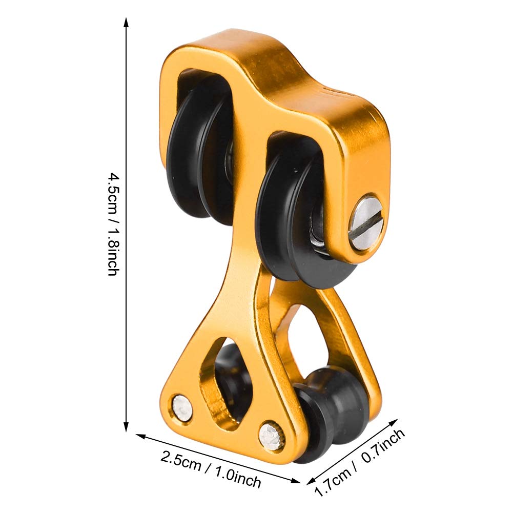 Zer one Archery Roller Guide Cable Slide, Compound Bow Splitter Roller Glide Shooting Hunting Aluminium Alloy Archery Glide Separator(Yellow)