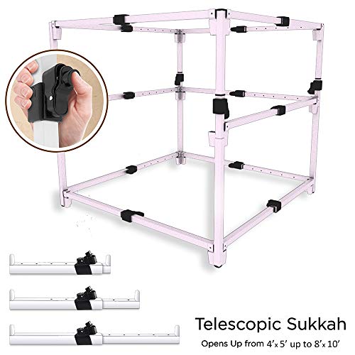 Sukkot Hadar Telescopic Sukkah Adjustable Size - 8x10 Foot - Portable, Adjustable + Plus Carry Bag (Up to 8x10)
