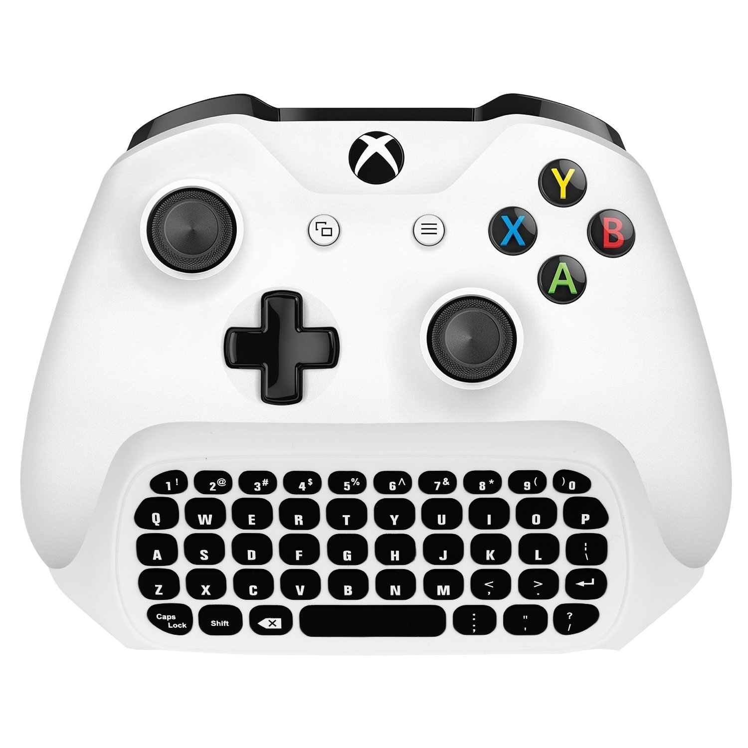 Wireless Keyboard for Xbox Controller, Bluetooth Game Message Chatpad Keypad with 2.4G USB Receiver & 3.5mm Audio Jack for Xbox Series X/S/Xbox One/ S/X/Xbox One Elite/Elite 2 Controller -White