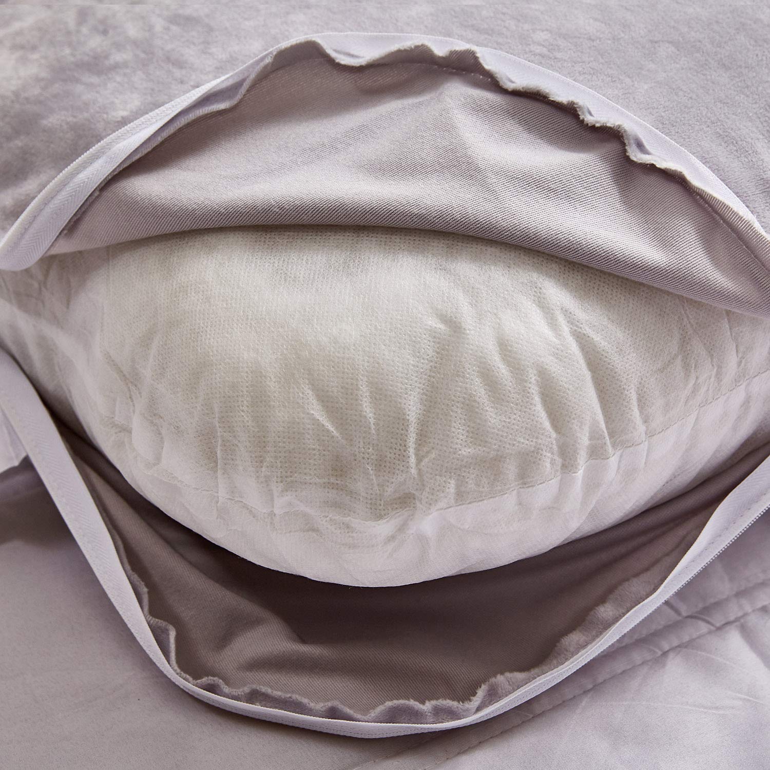 VECELO C-Shaped Pregnancy Full Maternity Pillow with Zipper Removable Cover, Body Pain Relief, Gray